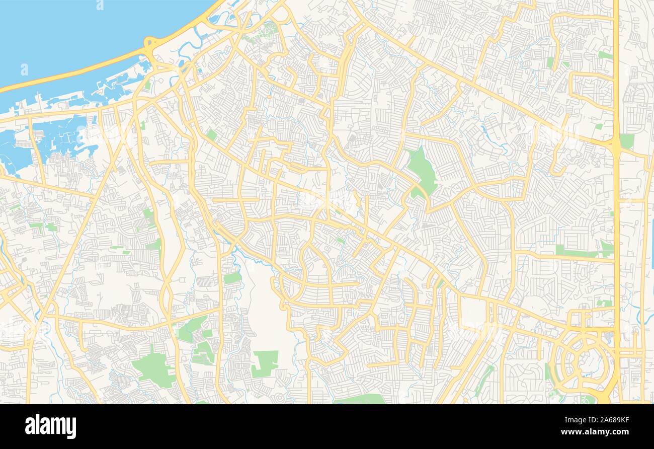 Printable street map of Las Piñas, Philippines. Map template for ...