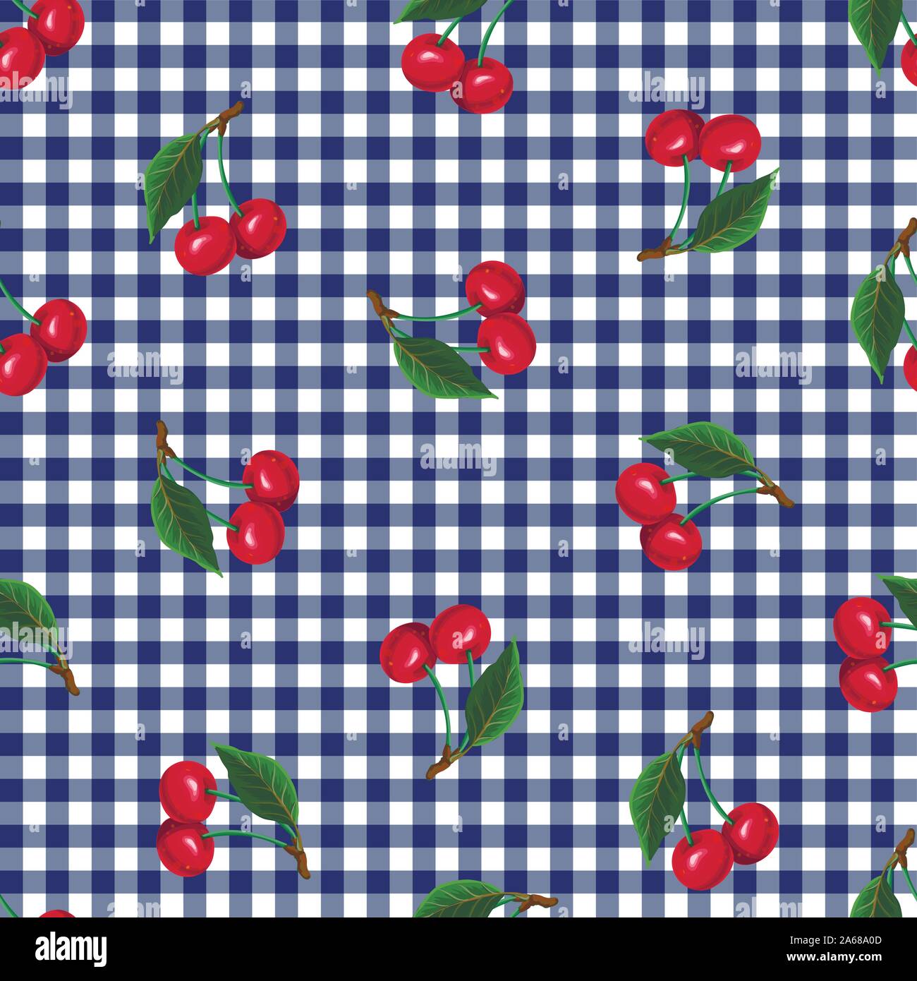 Seamless pattern with cherries. Vector Stock Vector Image & Art - Alamy