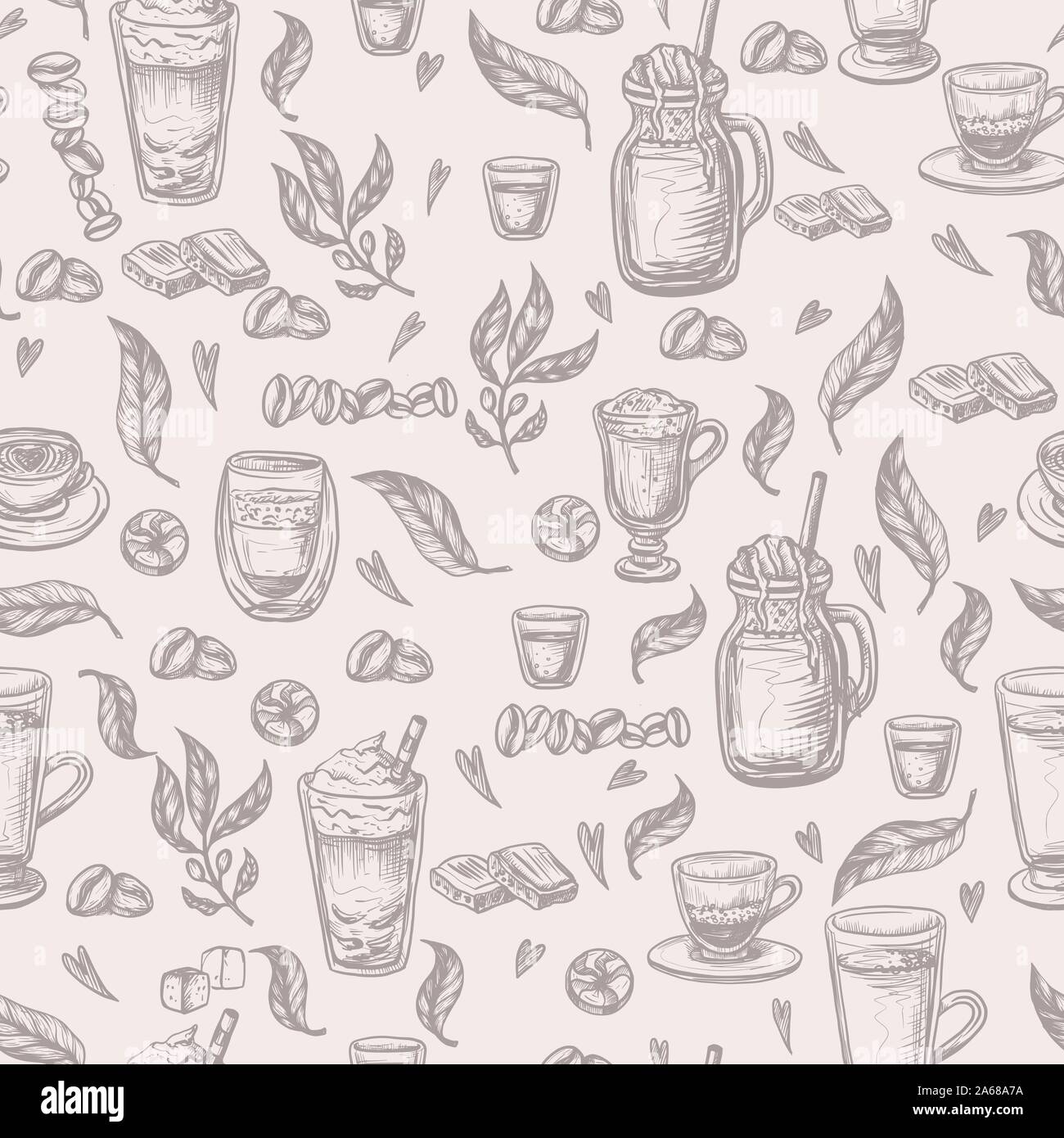 Cups latte coffee art Stock Vector Images - Alamy