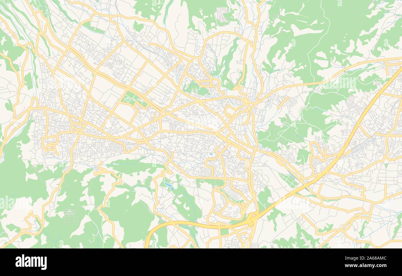 Printable street map of Hadano, Prefecture Kanagawa, Japan. Map ...