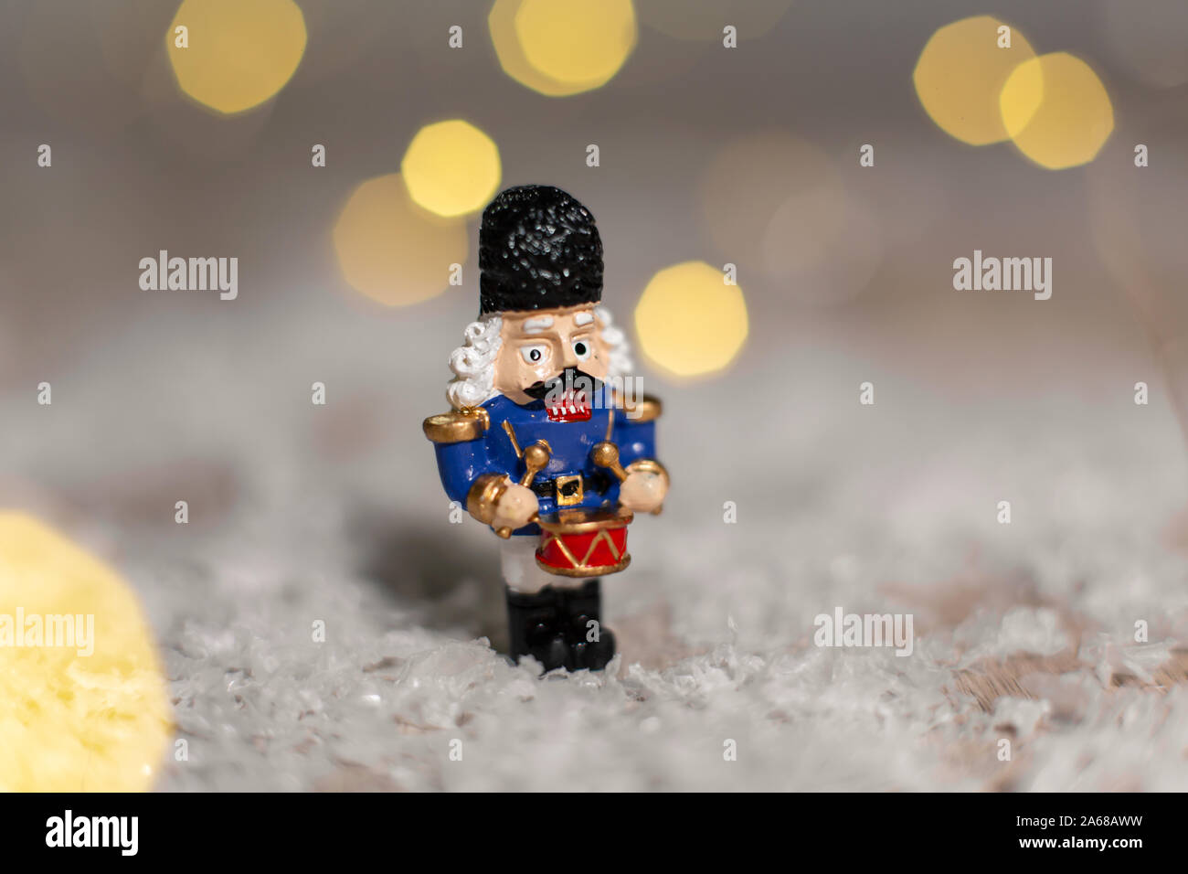 Decorative Christmas-themed figurines. Christmas toy soldiers from a ...