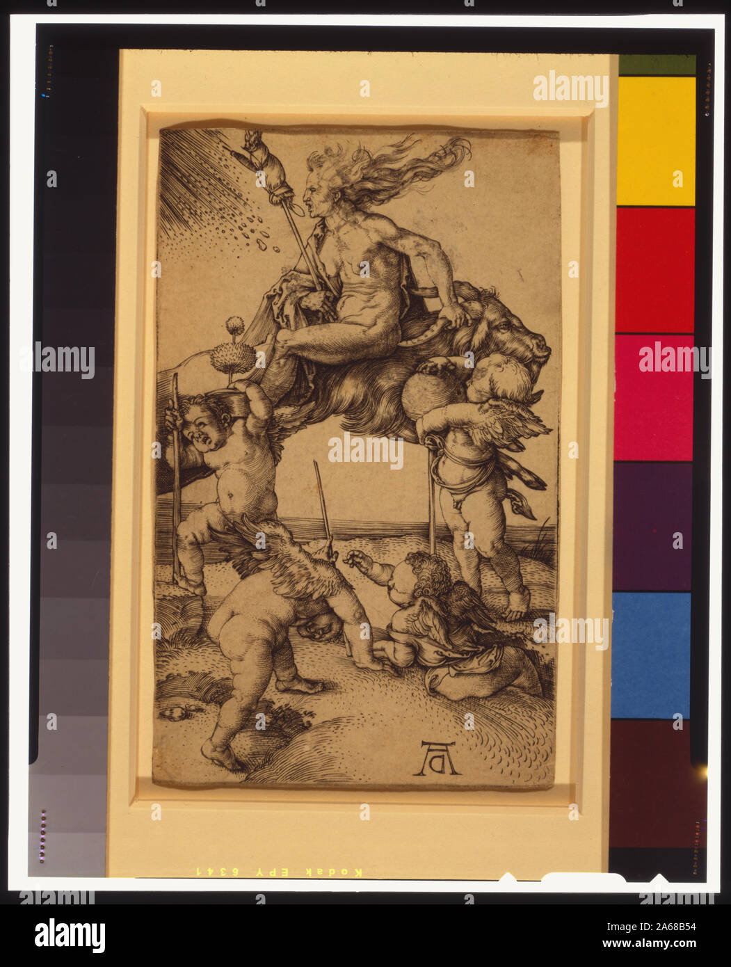 Witch riding backward on a goat accompanied by four putti] / AD ...