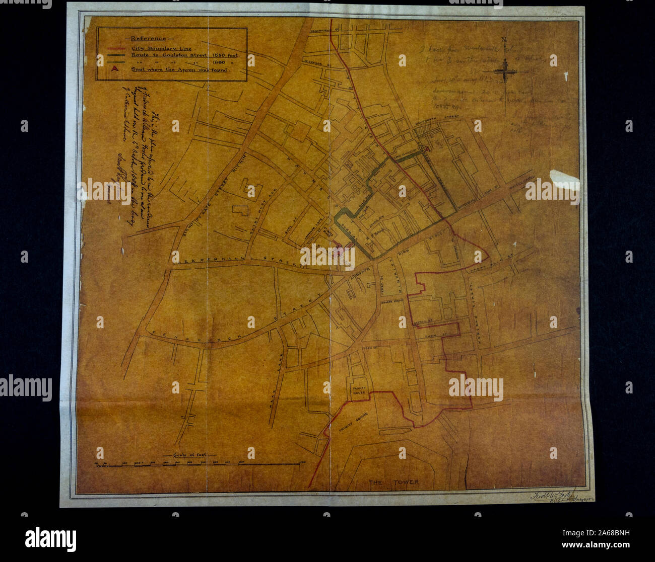 Replica memorabilia relating to Jack The Ripper: large scale ordanance ...