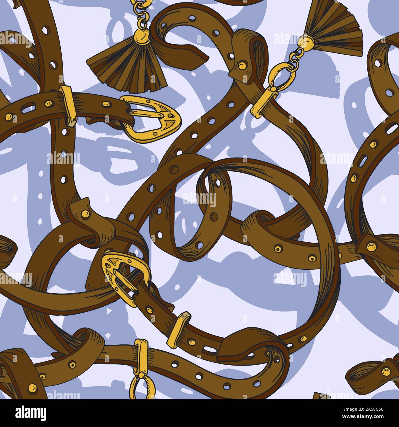 Seamless pattern with belt and chain. Vector Stock Vector Image & Art ...