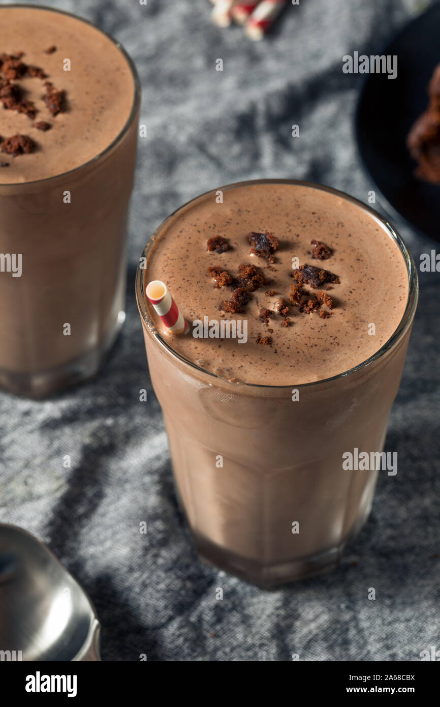 Homemade Chocolate Cake Milkshake Ready to Drink Stock Photo - Alamy