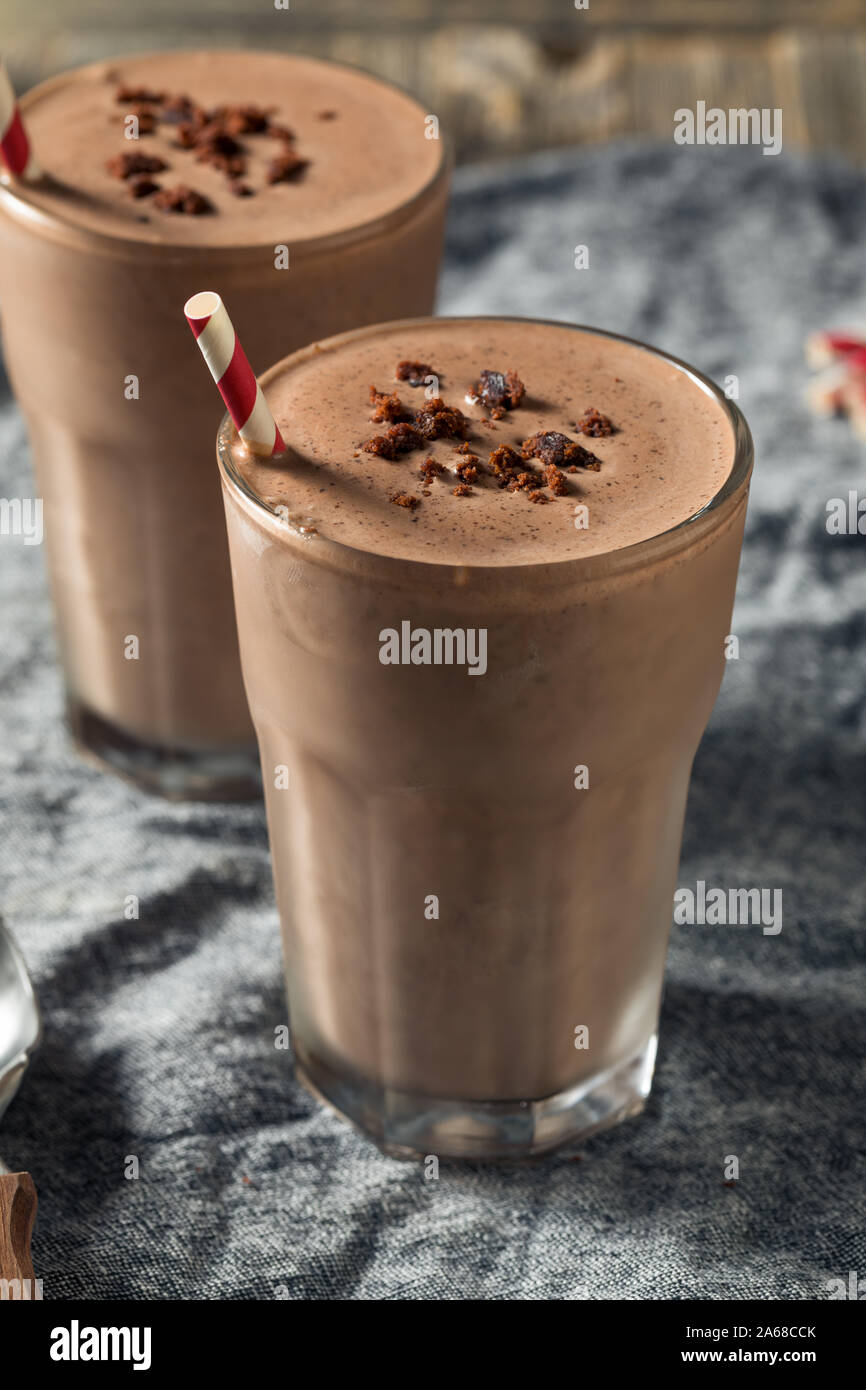 Homemade Chocolate Cake Milkshake Ready to Drink Stock Photo - Alamy