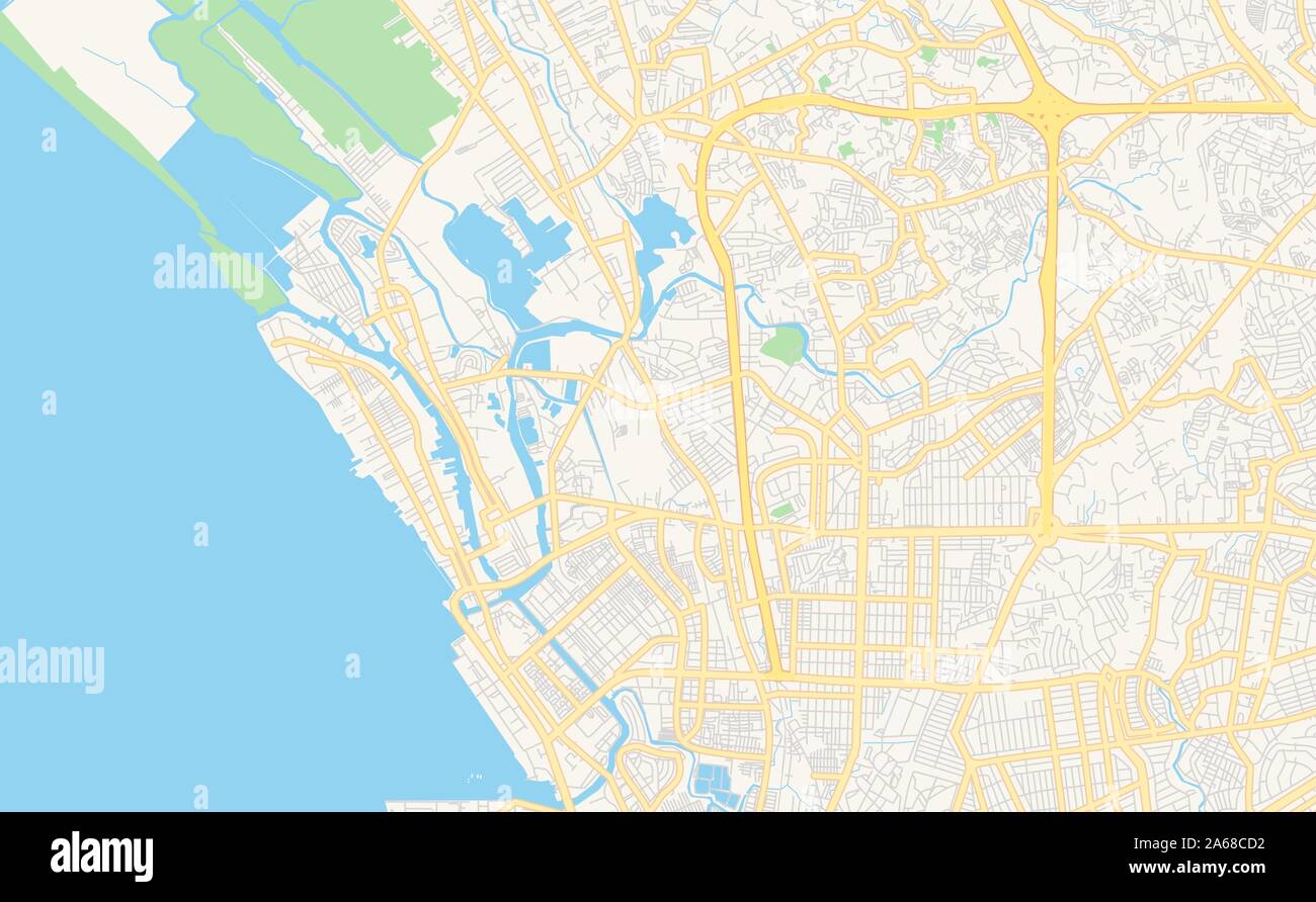 Printable street map of Malabon, Philippines. Map template for business ...