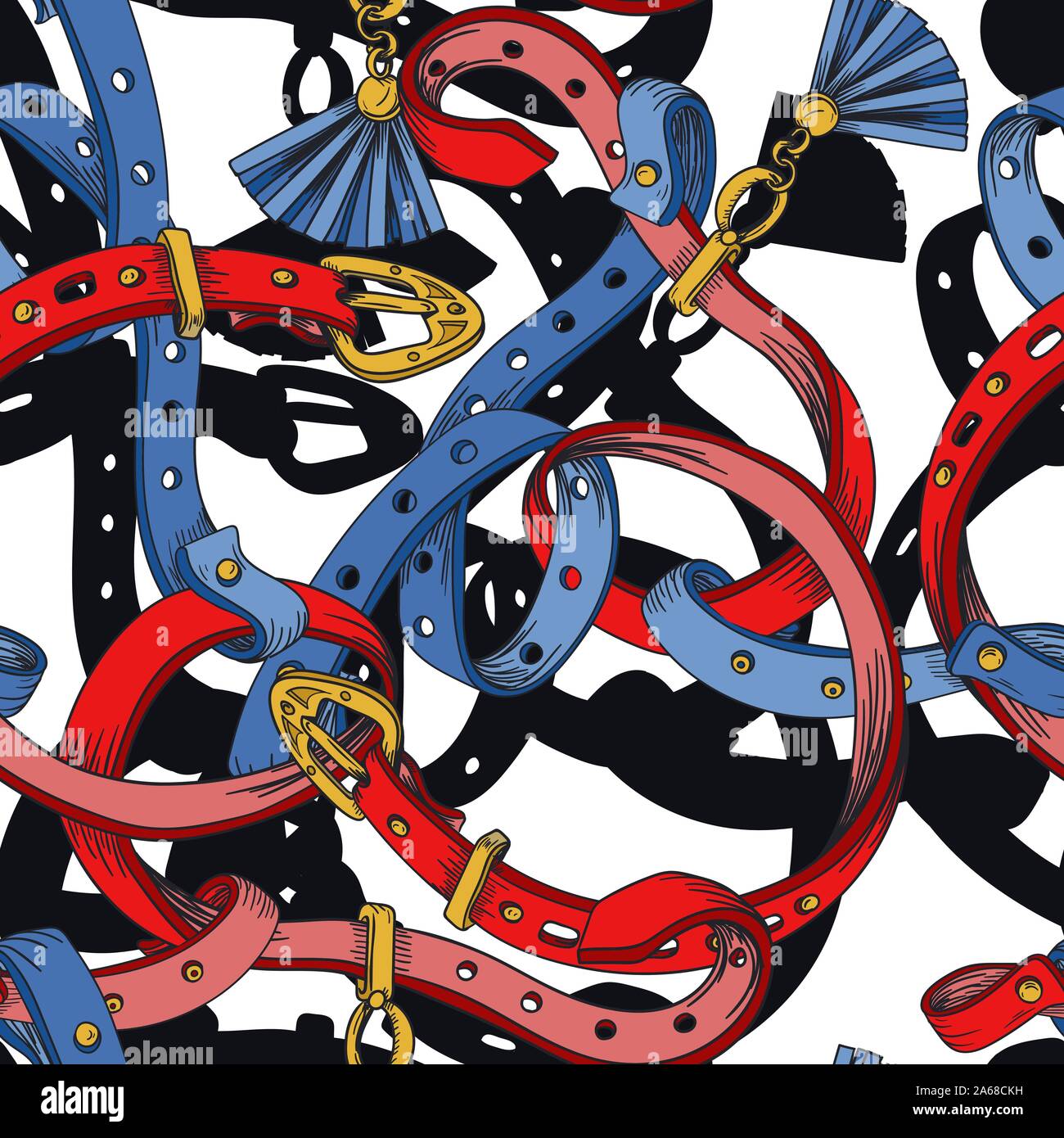 Seamless pattern with belt and chain. Vector Stock Vector Image & Art ...