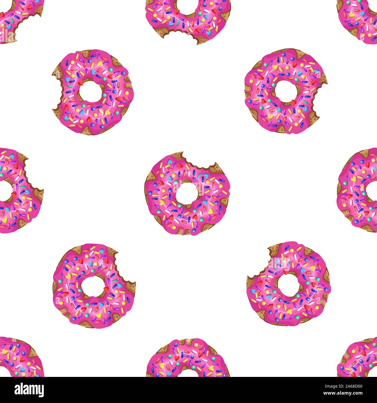Seamless pattern with yummy donuts. Vector Stock Vector Image & Art - Alamy