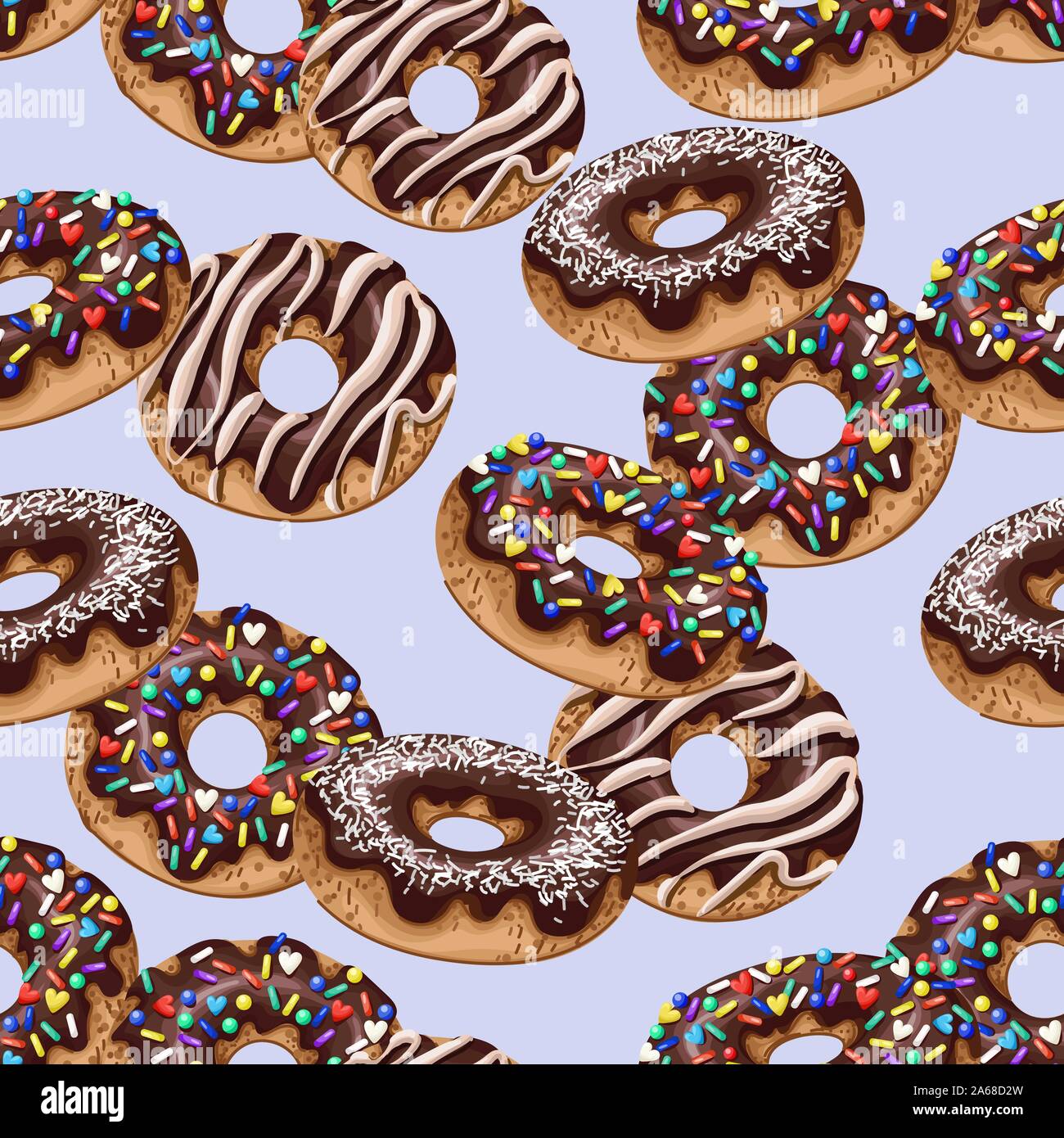 Seamless pattern with yummy donuts. Vector Stock Vector Image & Art - Alamy