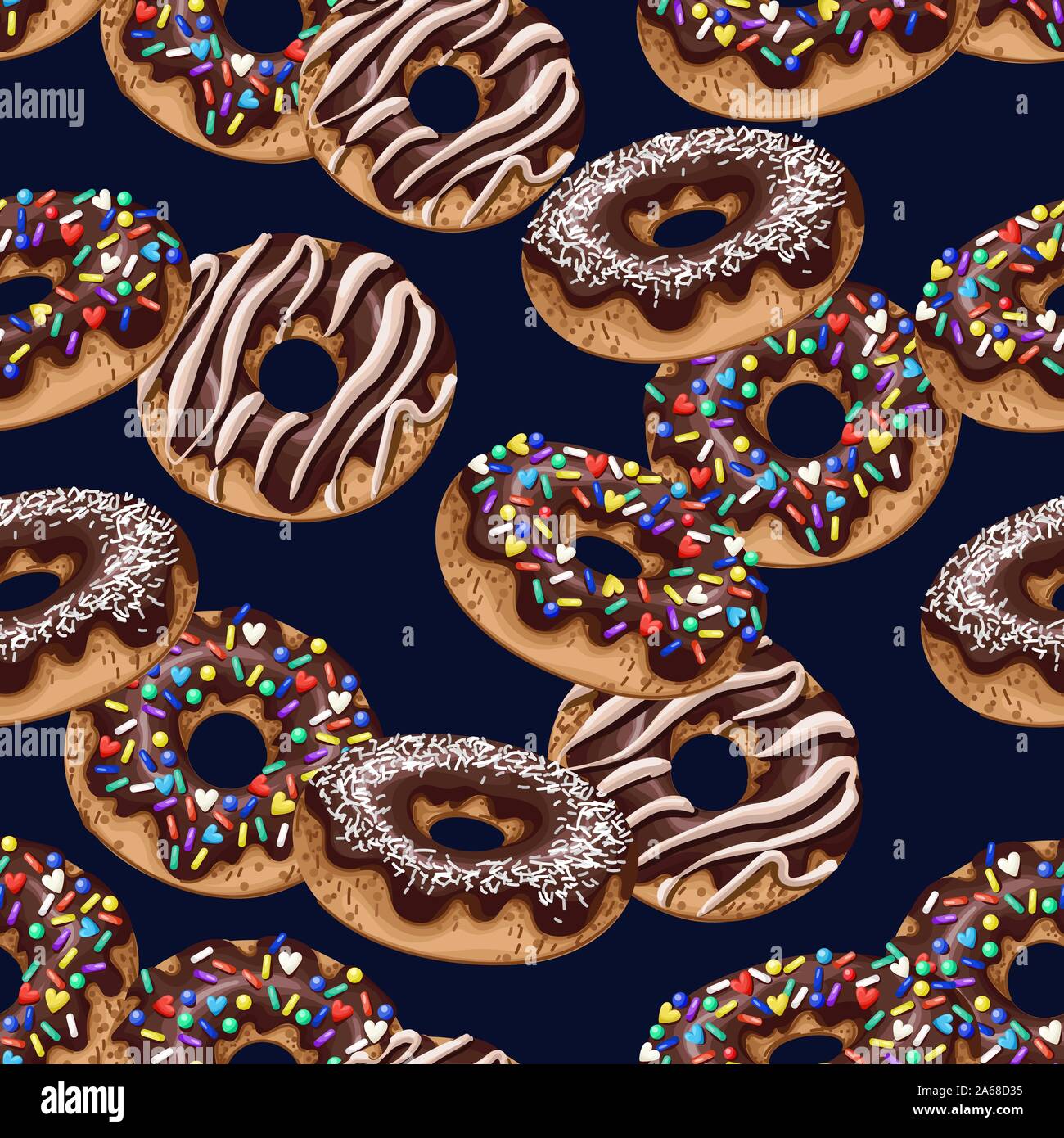 Seamless pattern with yummy donuts. Vector Stock Vector Image & Art - Alamy