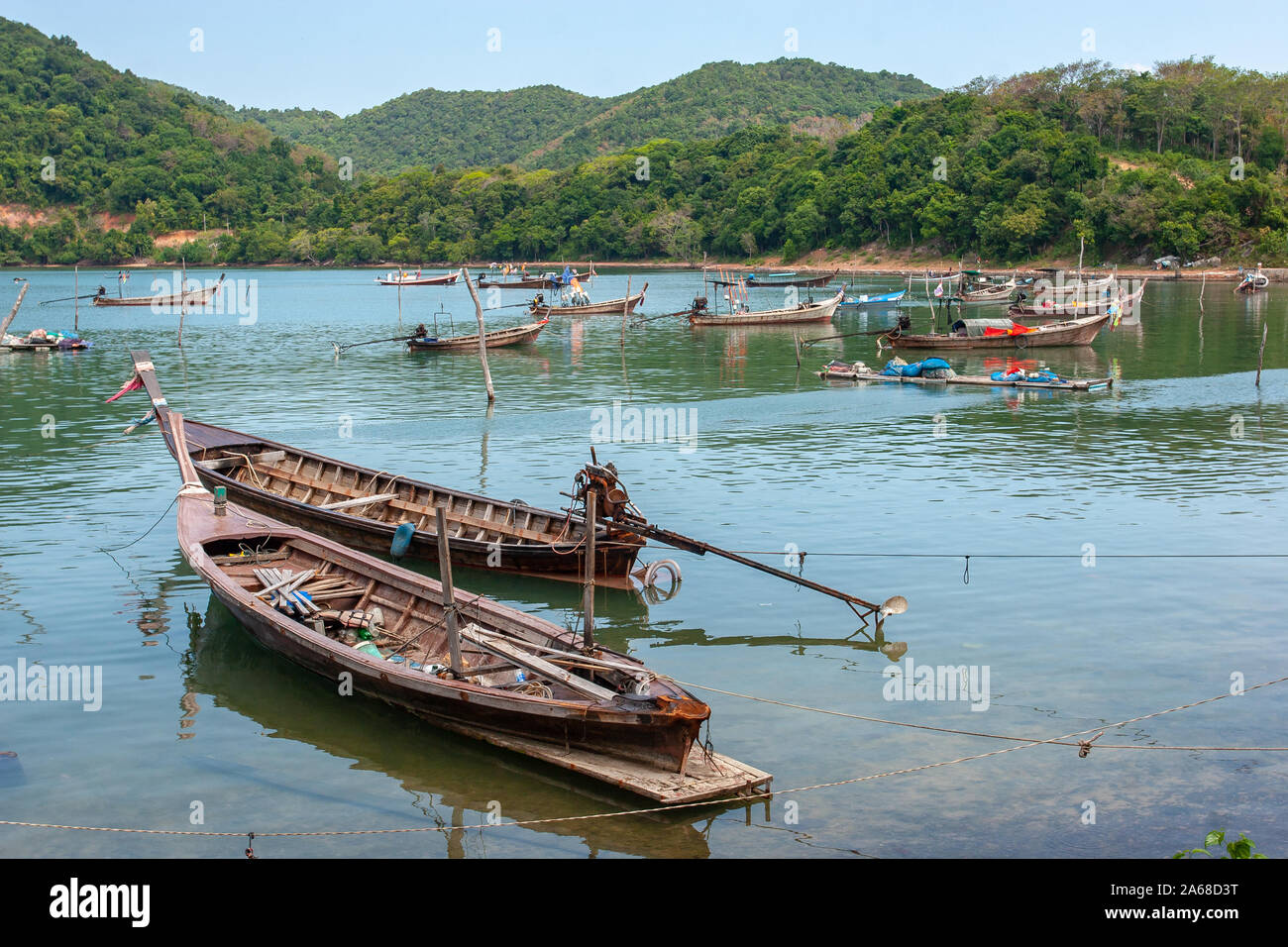 Tethered longboat hi-res stock photography and images - Alamy