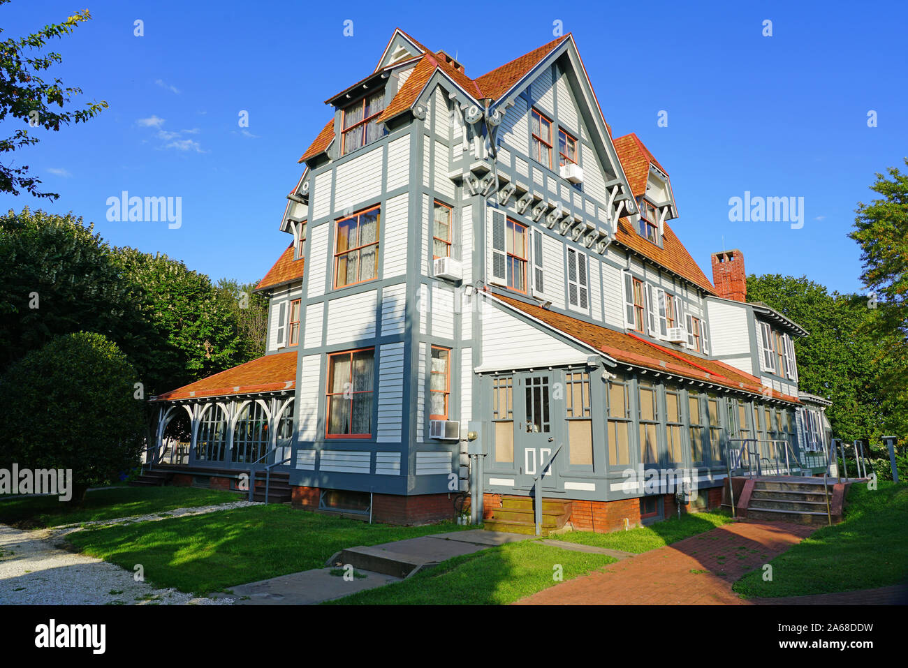CAPE MAY, NJ -8 SEP 2019- View of the landmark 1879 Emlen Physick ...