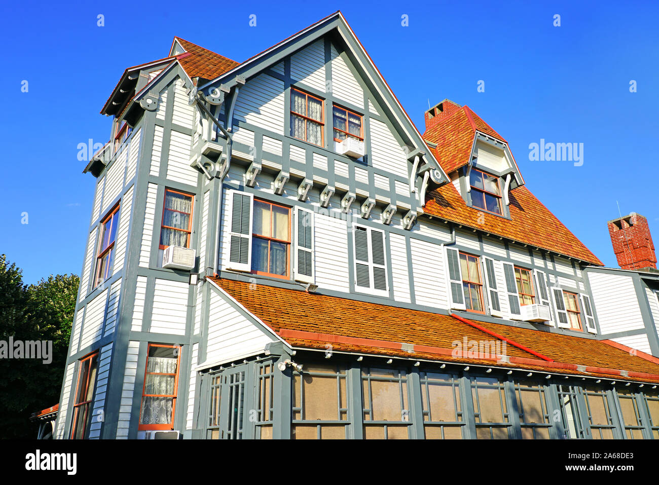 CAPE MAY, NJ -8 SEP 2019- View of the landmark 1879 Emlen Physick ...