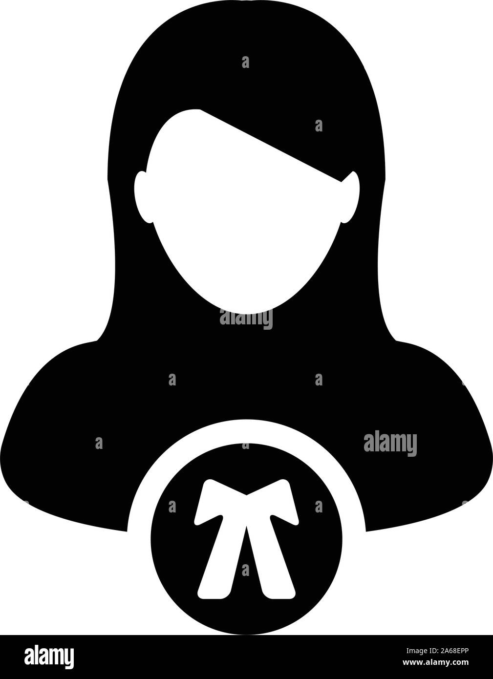 Justice icon vector female user person profile avatar symbol for law ...
