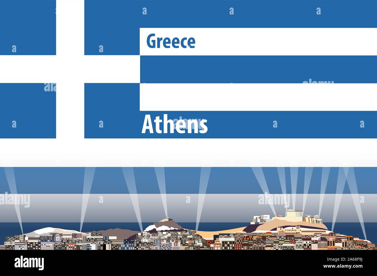Athens city flag Stock Vector Images - Alamy