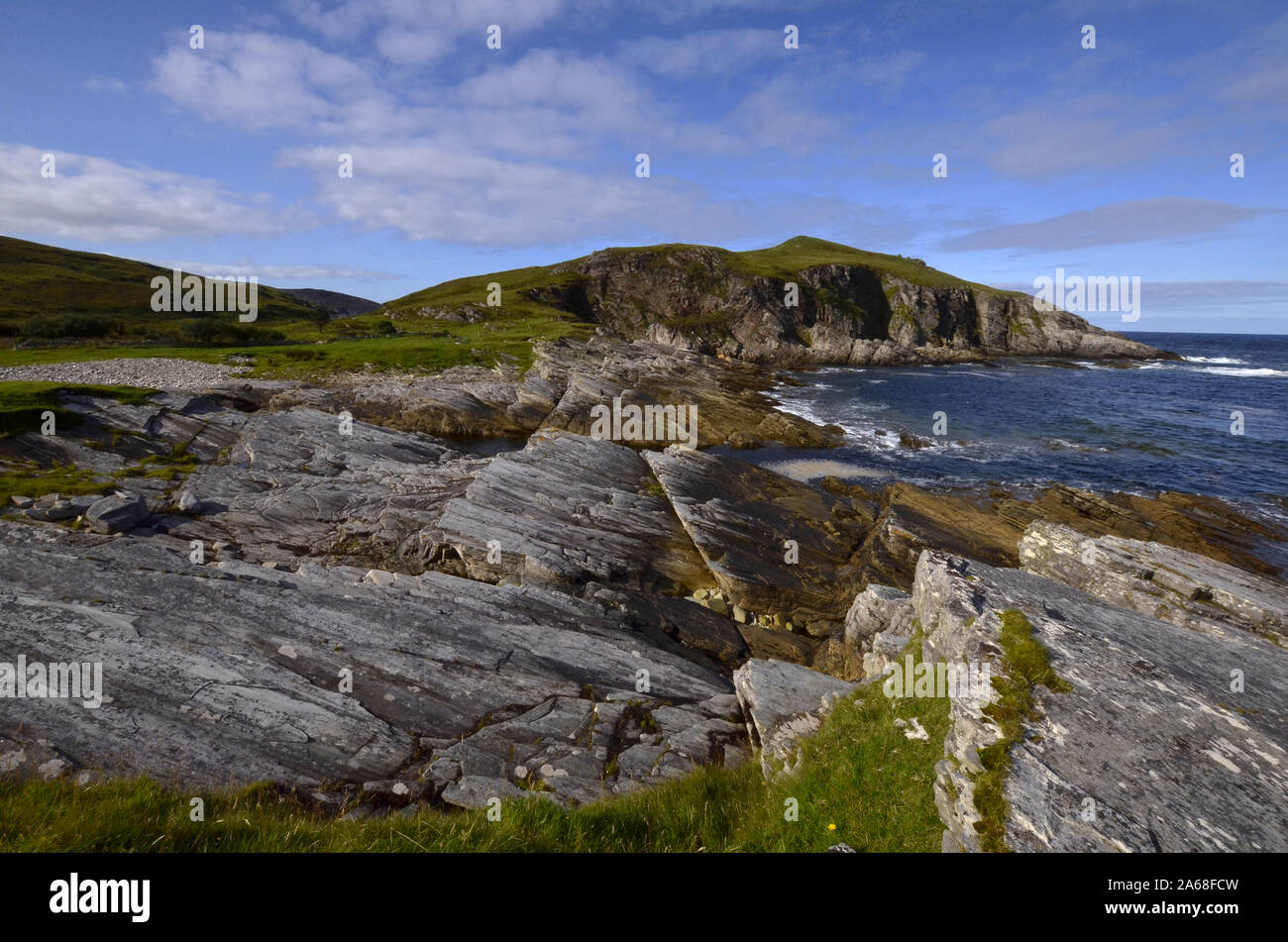 The dramatic rocky landscape at Port Vasco near Talmine on the A'Mhoine ...
