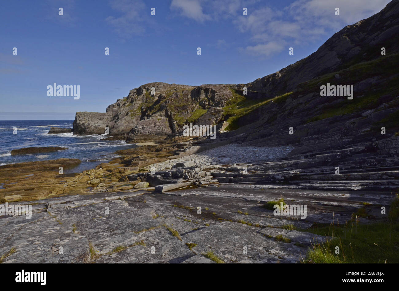 The dramatic rocky landscape at Port Vasco near Talmine on the A'Mhoine ...