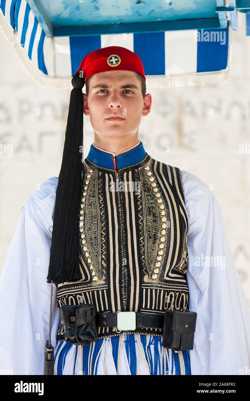 ATHENS, GREECE - MAY, 2018: Presidential Guard soldiers in front of the ...