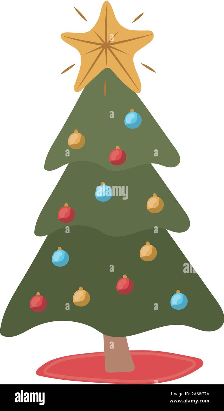 merry christmas pine tree icon Stock Vector Image & Art - Alamy