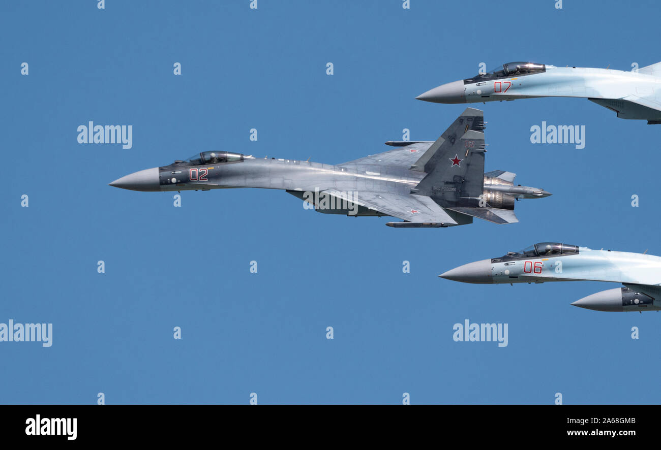 Moscow Russia Zhukovsky Airfield 31 August 2019: Aerobatic teams ...