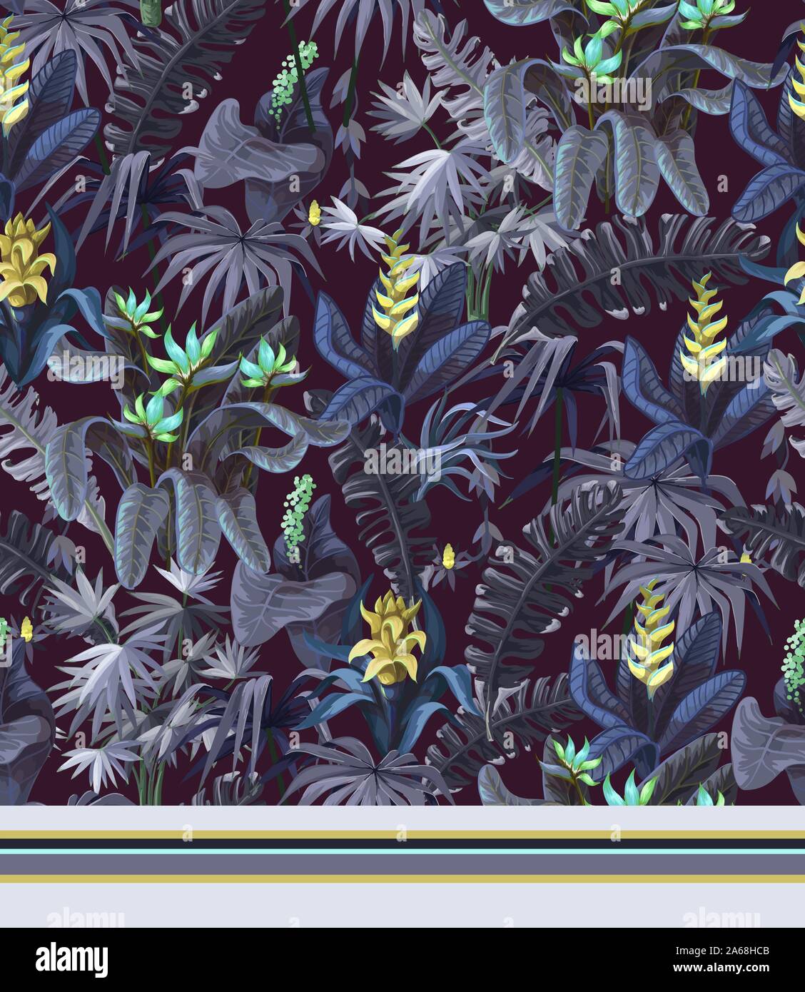 Beautiful tree leaves vector pattern hi-res stock photography and ...