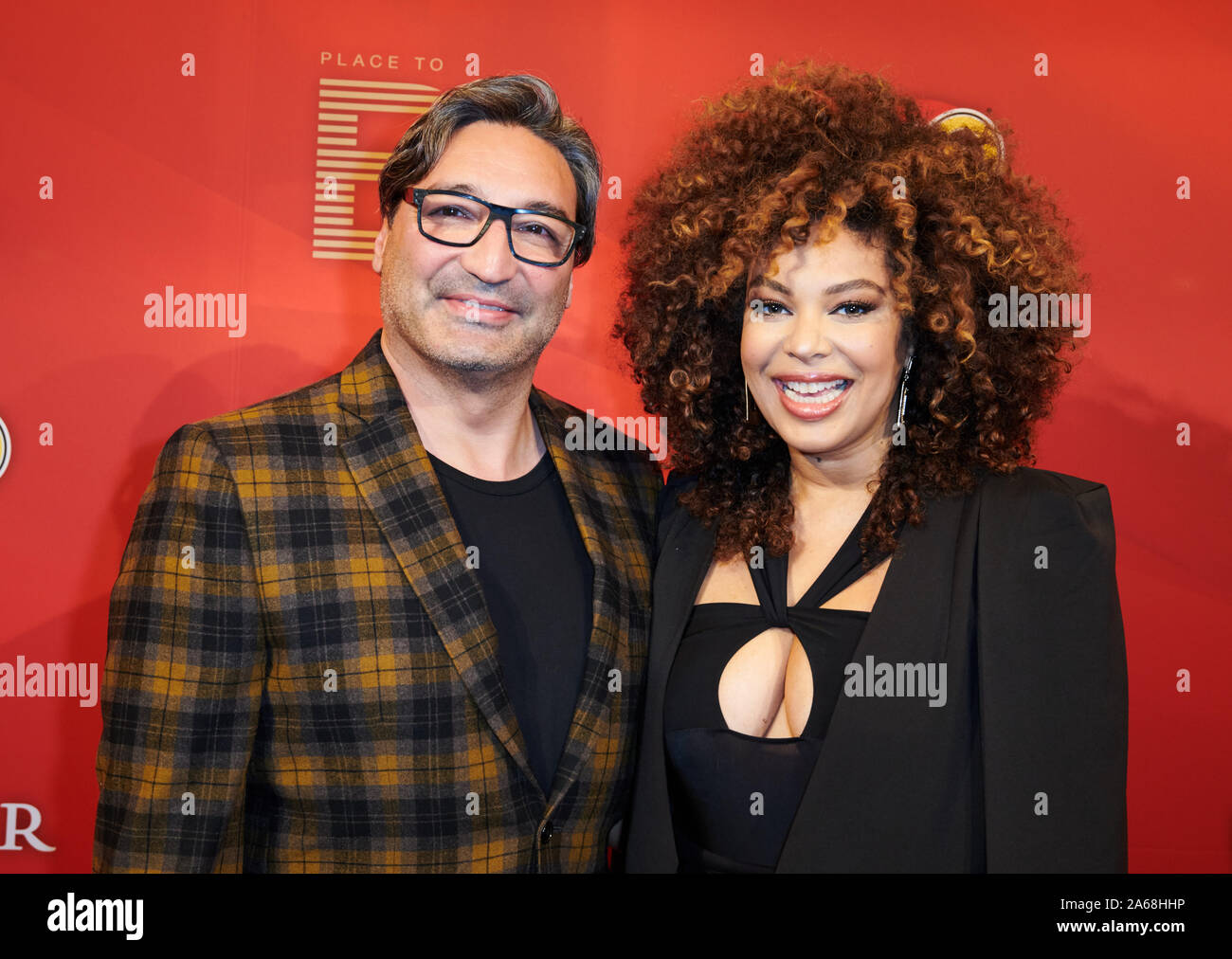 24 October 2019, Berlin: DJ Mousse T. comes with his girlfriend Khadra ...
