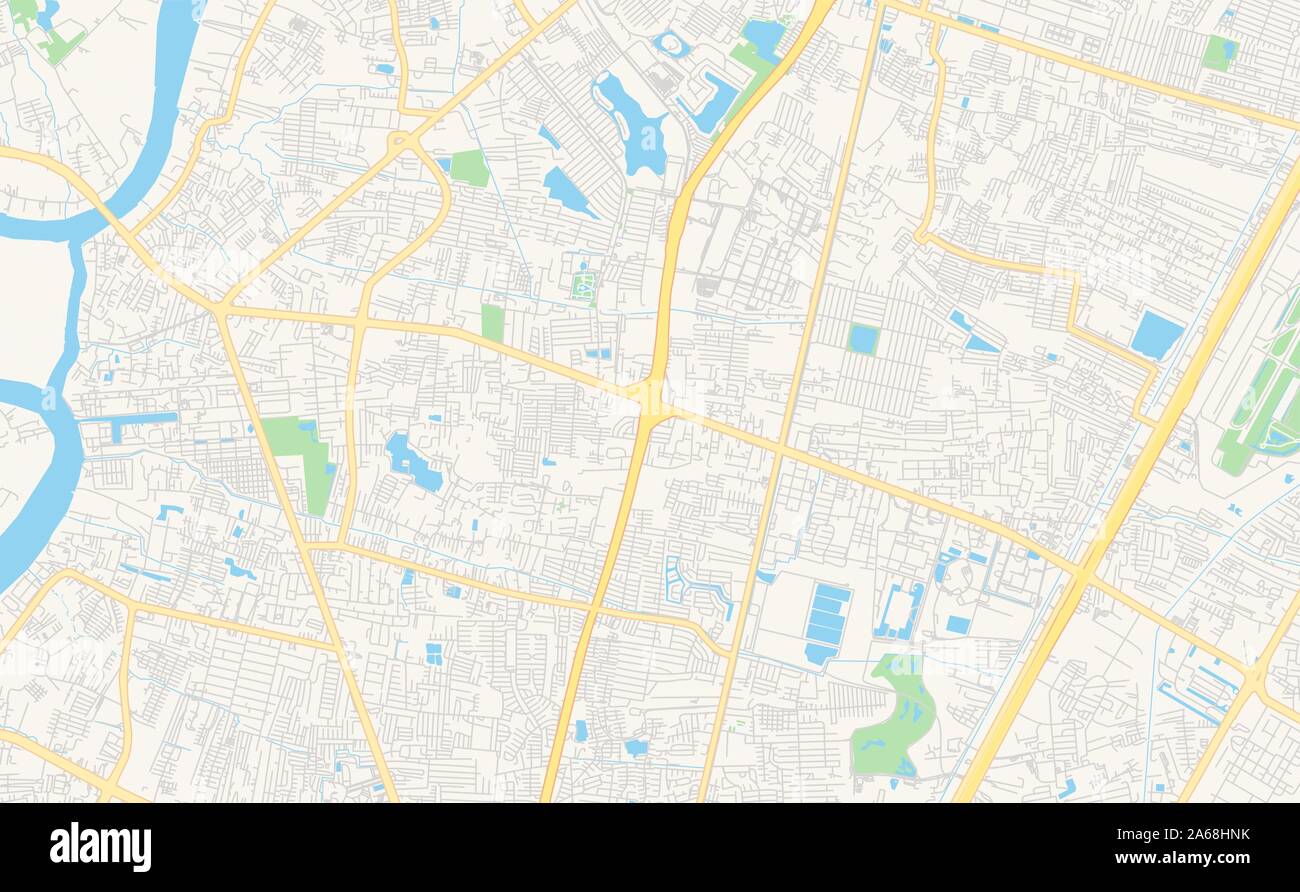 Printable street map of Pak Kret, Province Nonthaburi, Thailand. Map ...