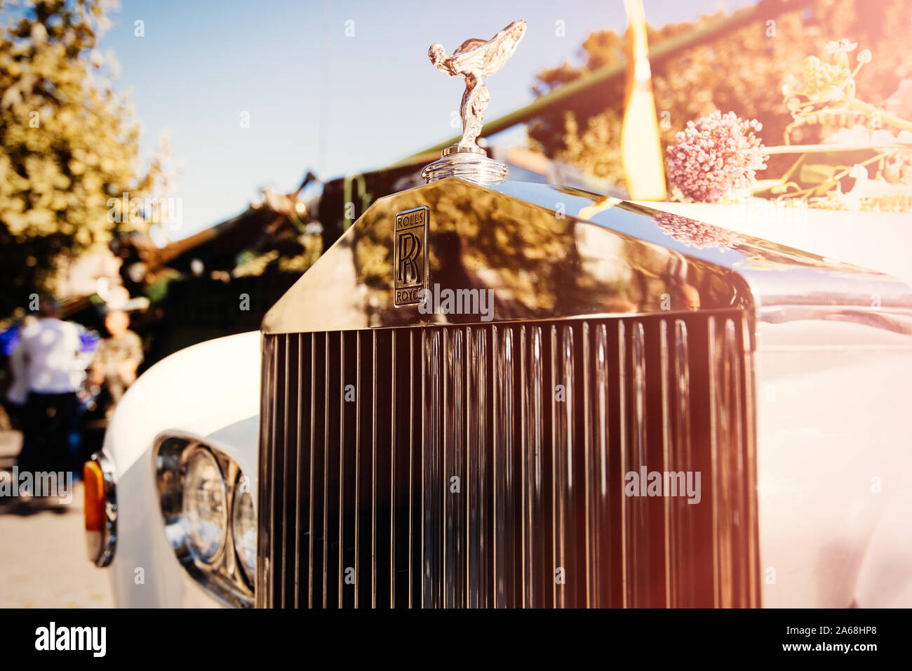 Paris, France - Sep 21, 2019: Close-up photo of new Rolls-Royce wedding ...