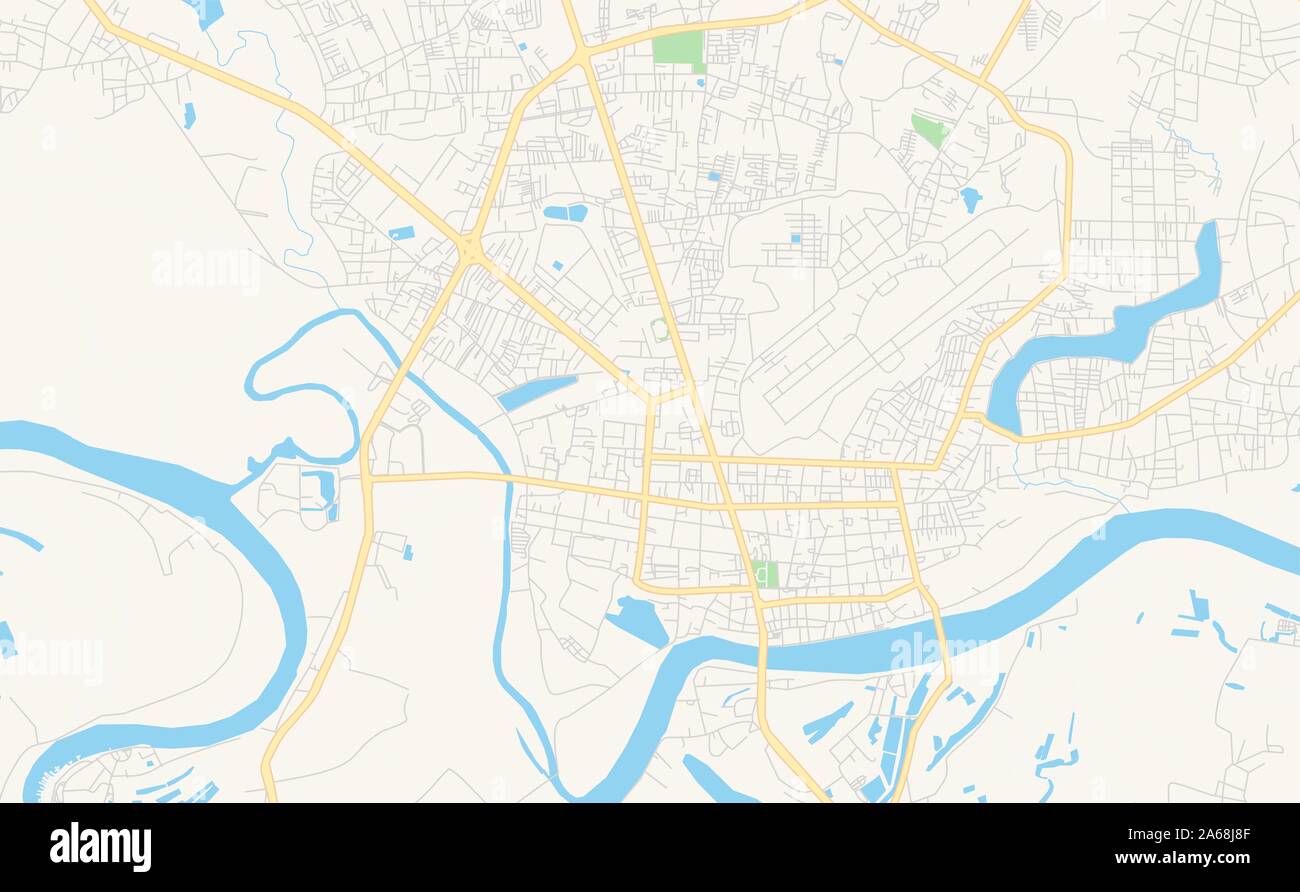 Printable street map of Ubon Ratchathani, Province Ubon Ratchathani ...