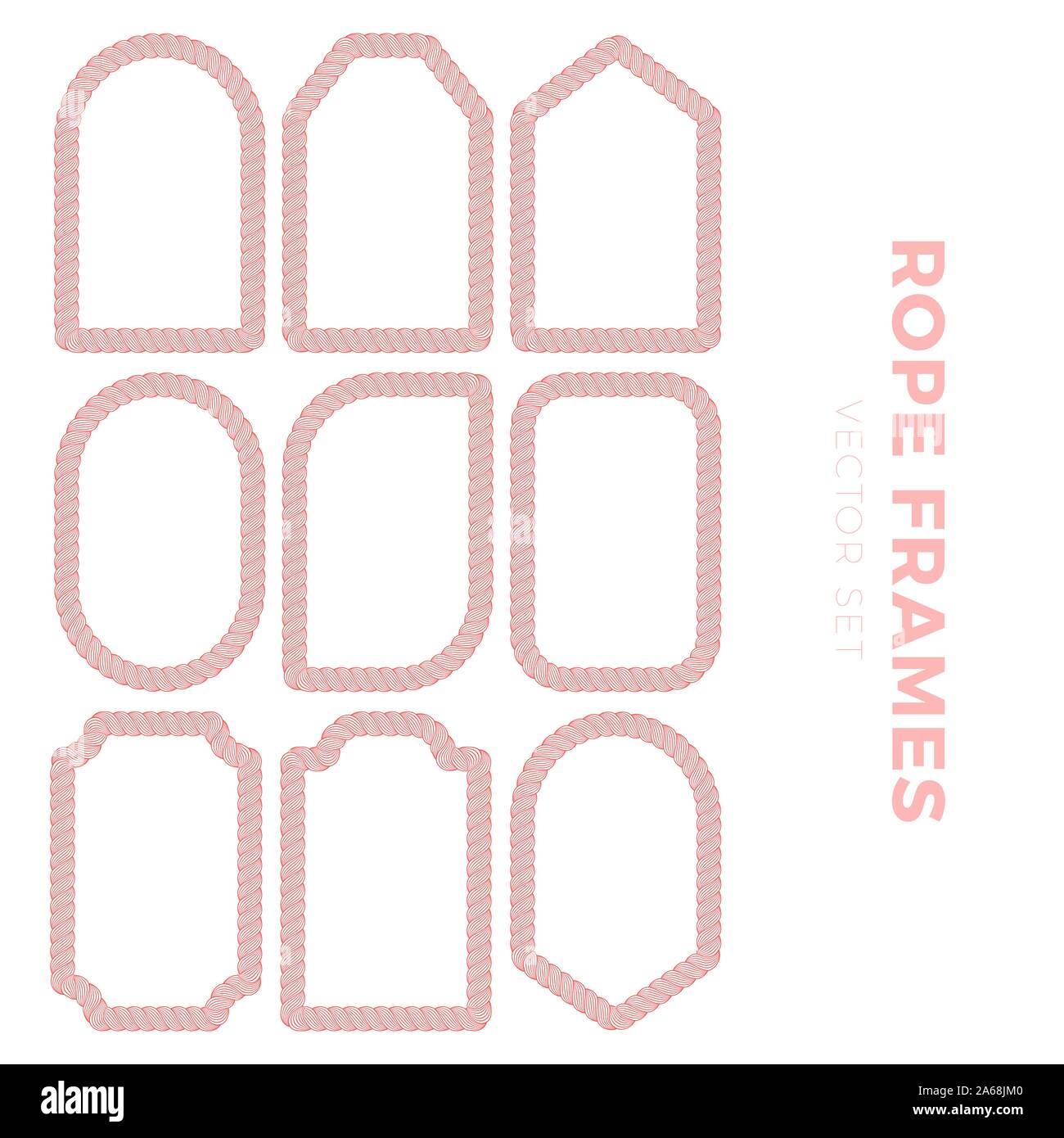 Set of blank gift tag labels for sale prices with rope outline. Rope ...