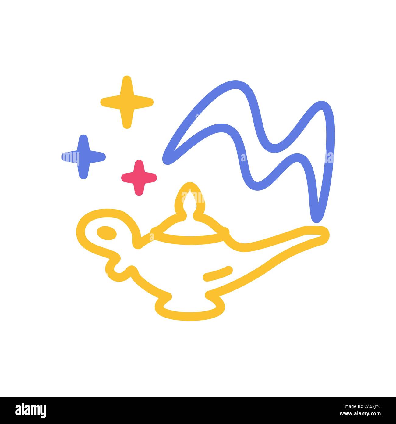 Magic lamp icon vector sign and symbol isolated on white background ...