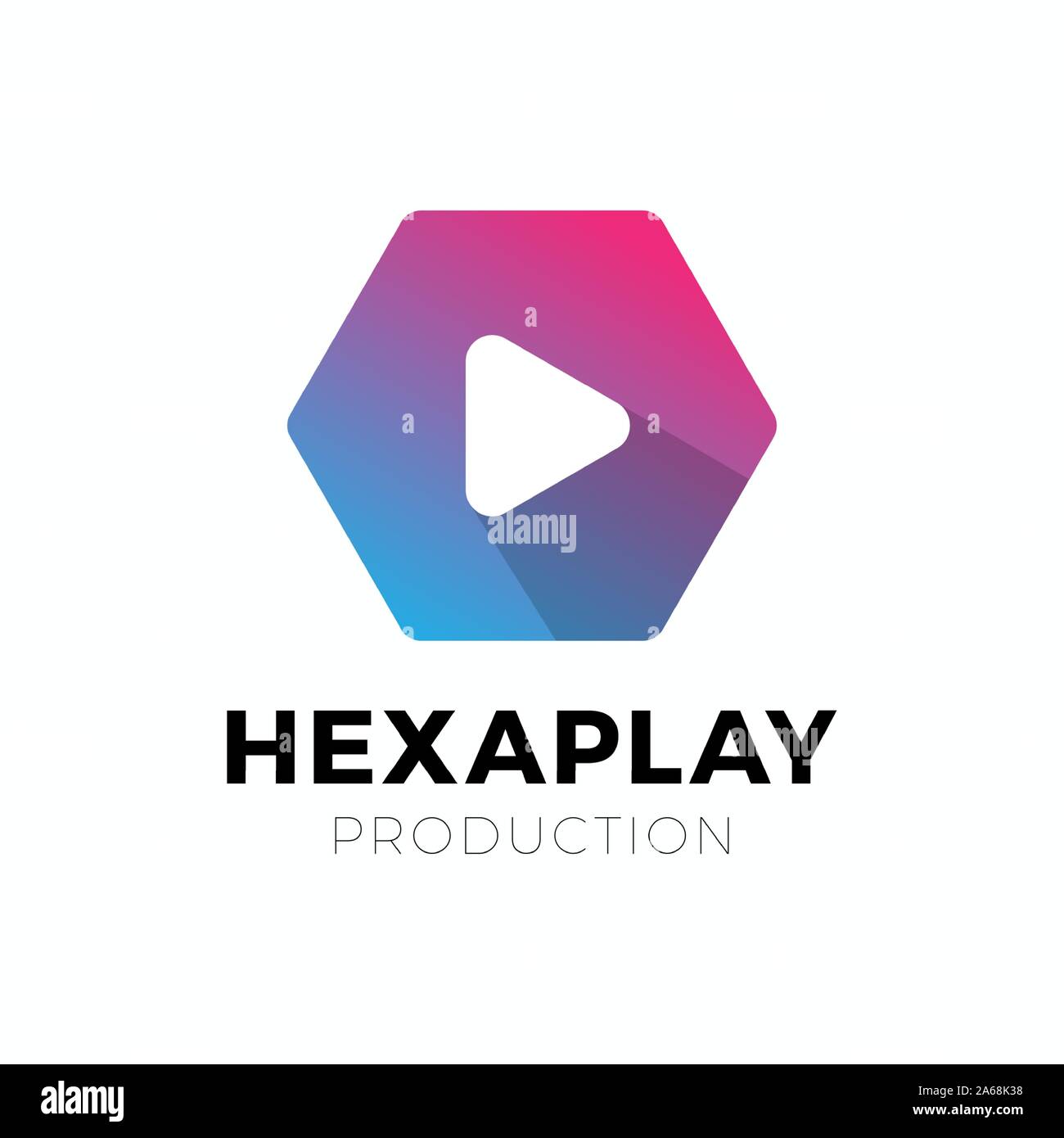 Abstract play media logo icon. Modern technology hexagon triangle logo ...