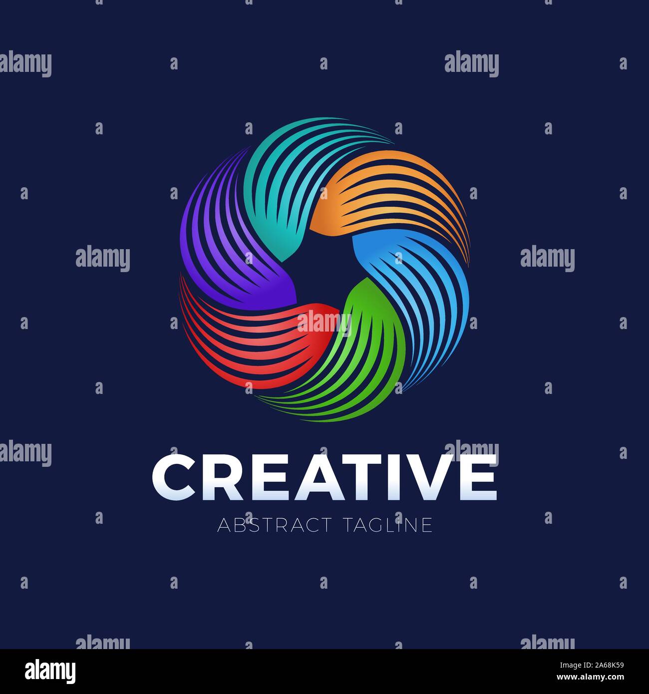 Colorful Spiral and swirl motion twisting circle design element logo ...