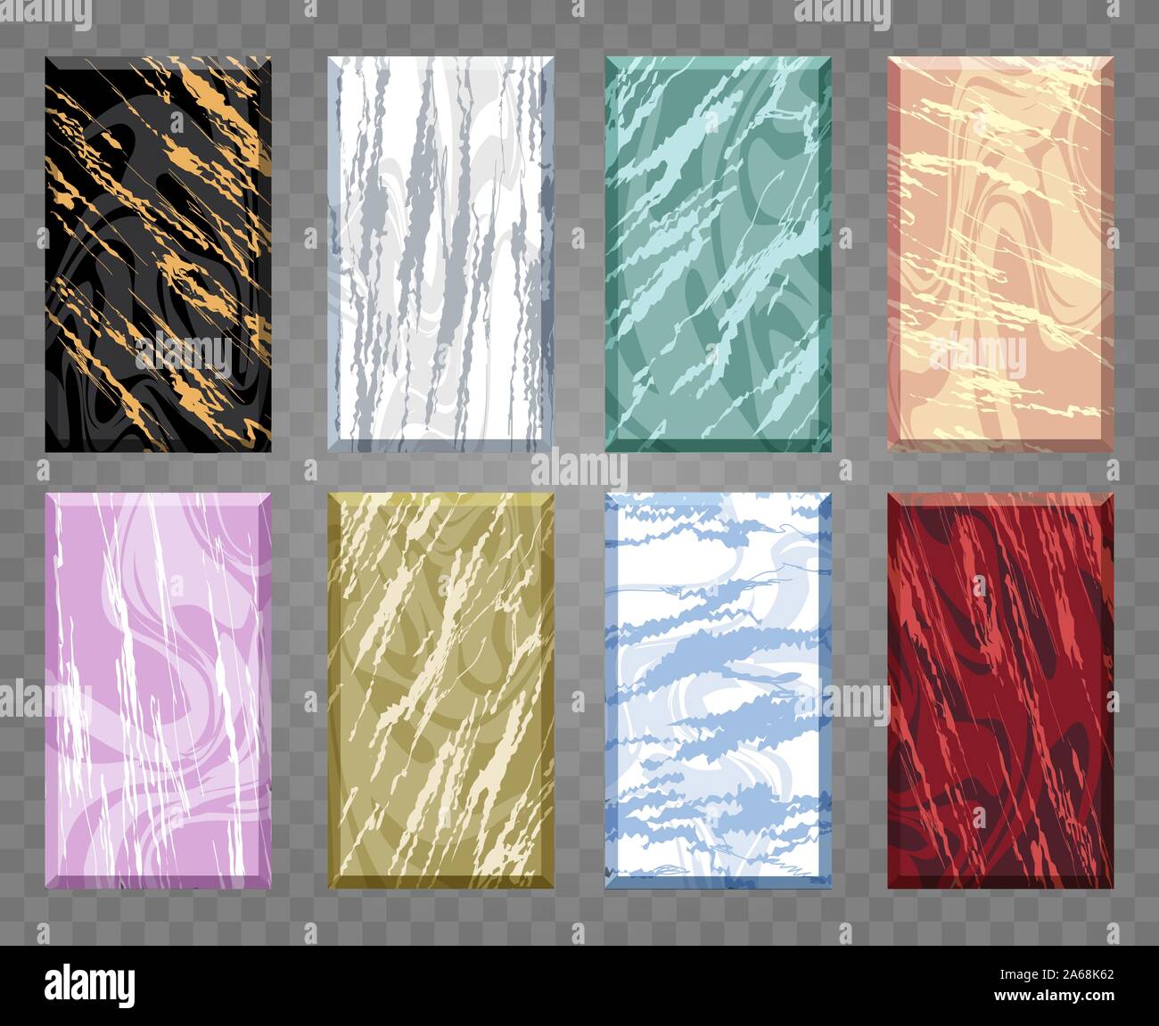 Set of colorful marble covers on transparent background. Vector ...