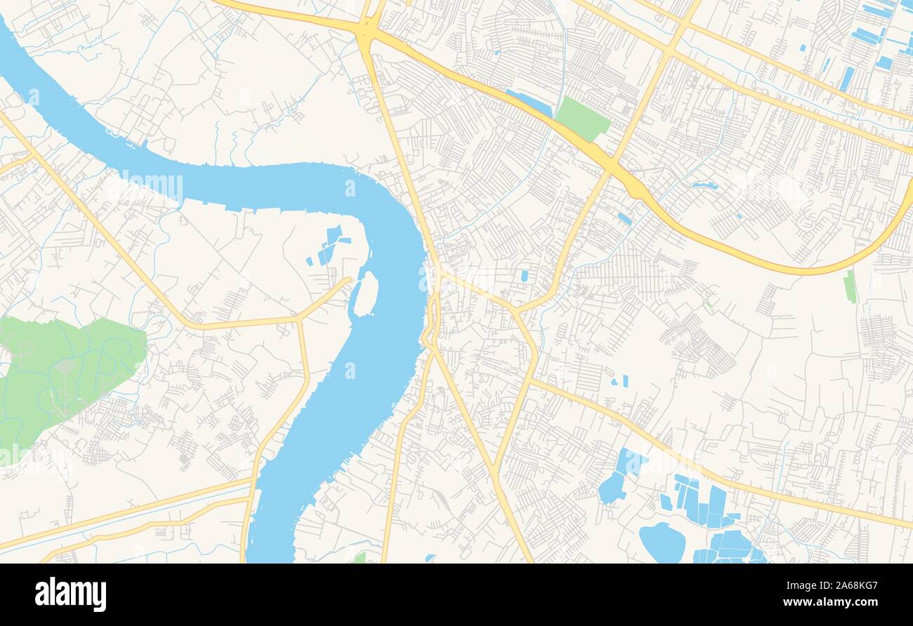 Printable street map of Samut Prakan, Province Samut Prakan, Thailand ...