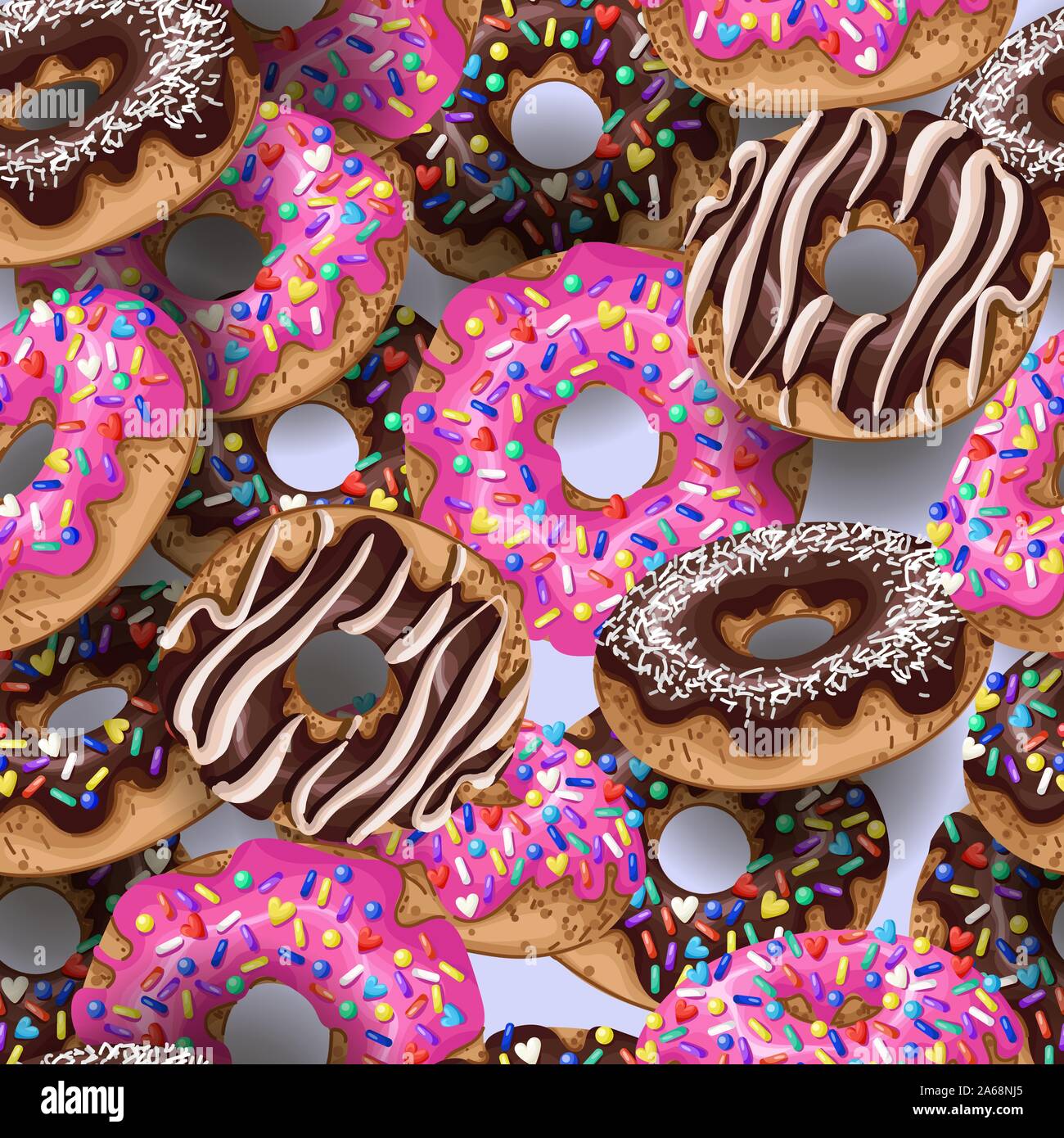 Seamless pattern with yummy donuts. Vector Stock Vector Image & Art - Alamy