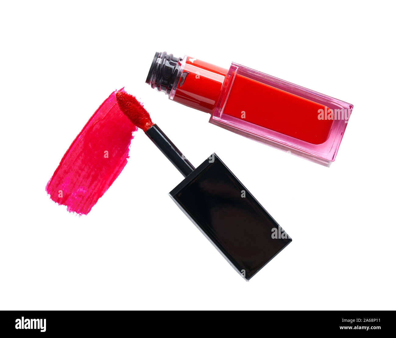 Compilation from liquid lipstick with a single color swipe Stock Photo ...