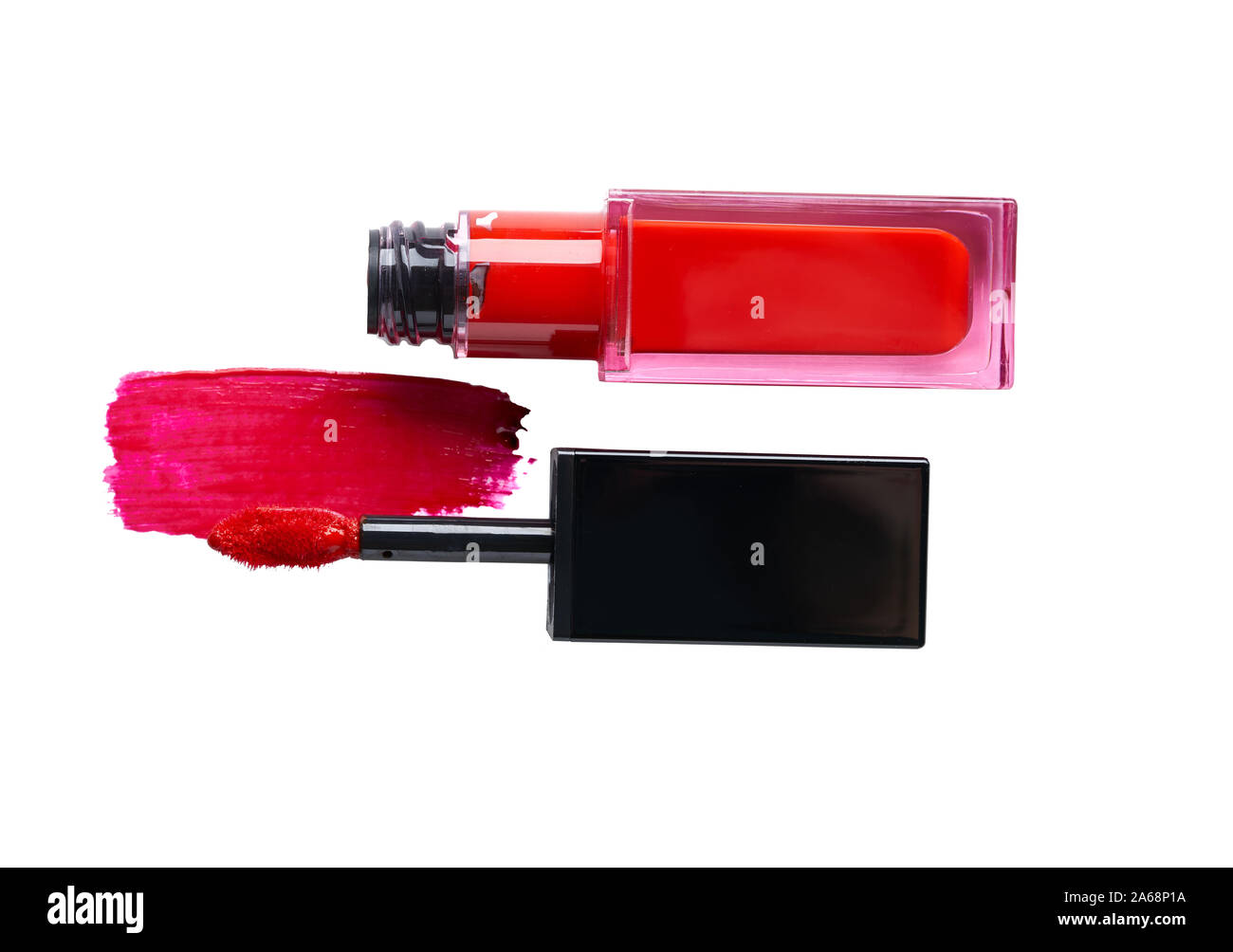 Compilation from liquid lipstick with a single color swipe Stock Photo ...