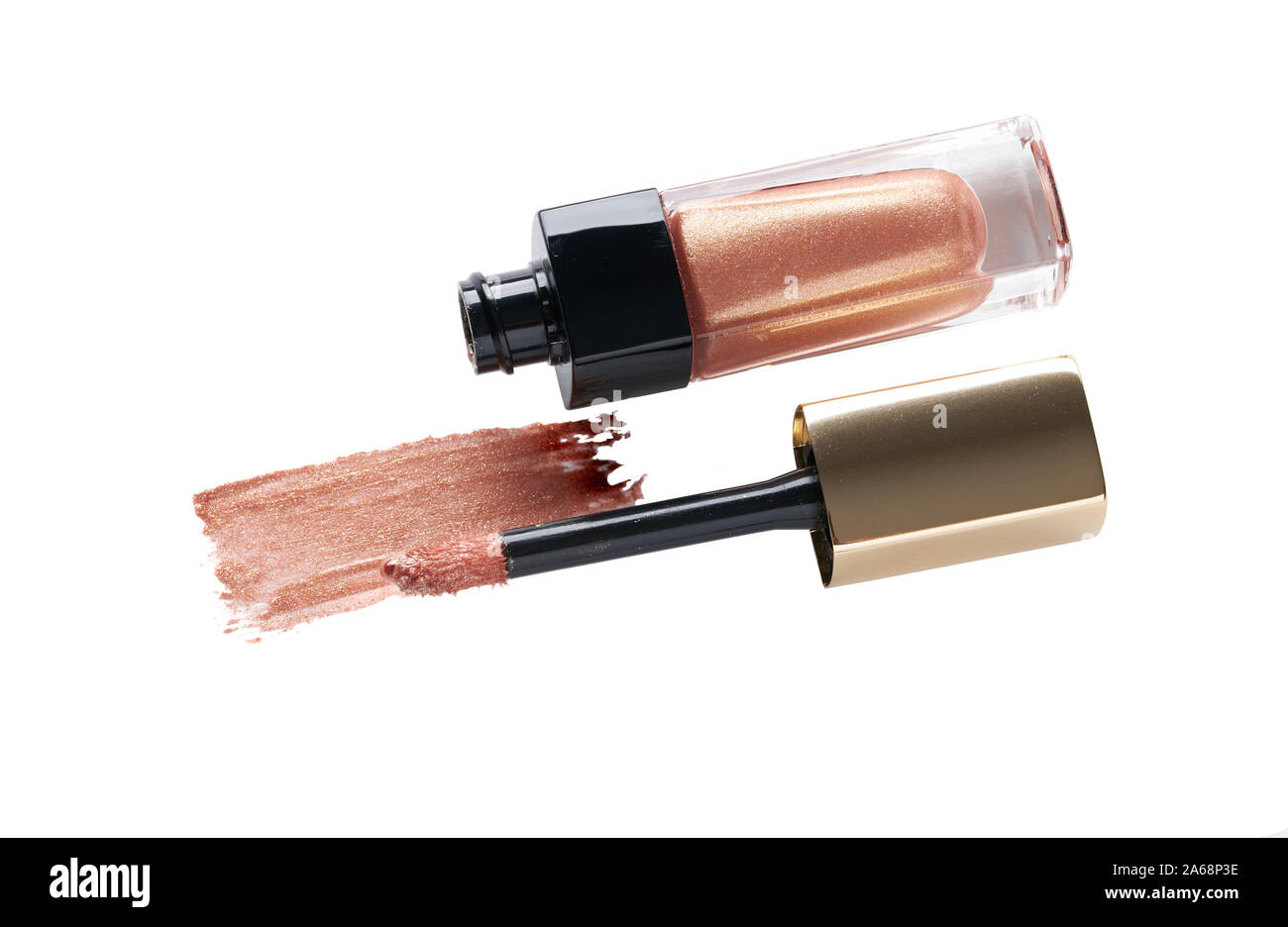Compilation from liquid lipstick with a single color swipe Stock Photo ...