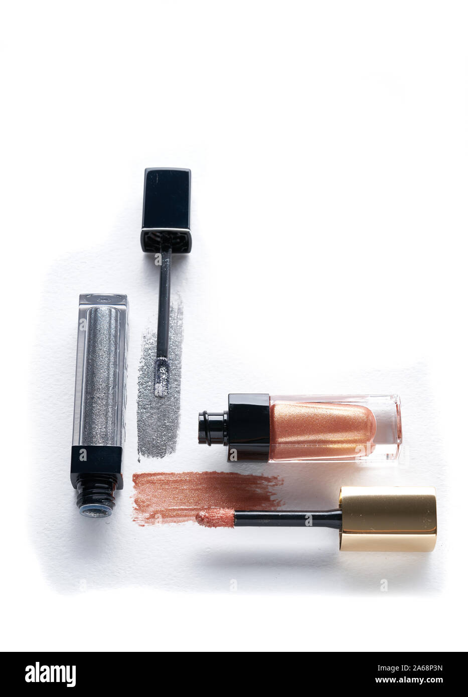 Compilation from liquid lipstick with a single color swipe Stock Photo ...