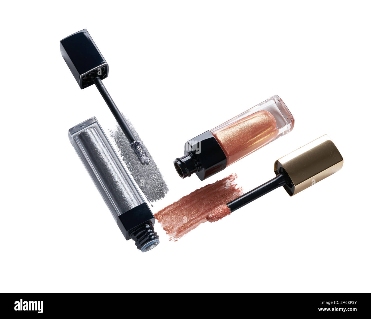 Compilation from liquid lipstick with a single color swipe Stock Photo ...