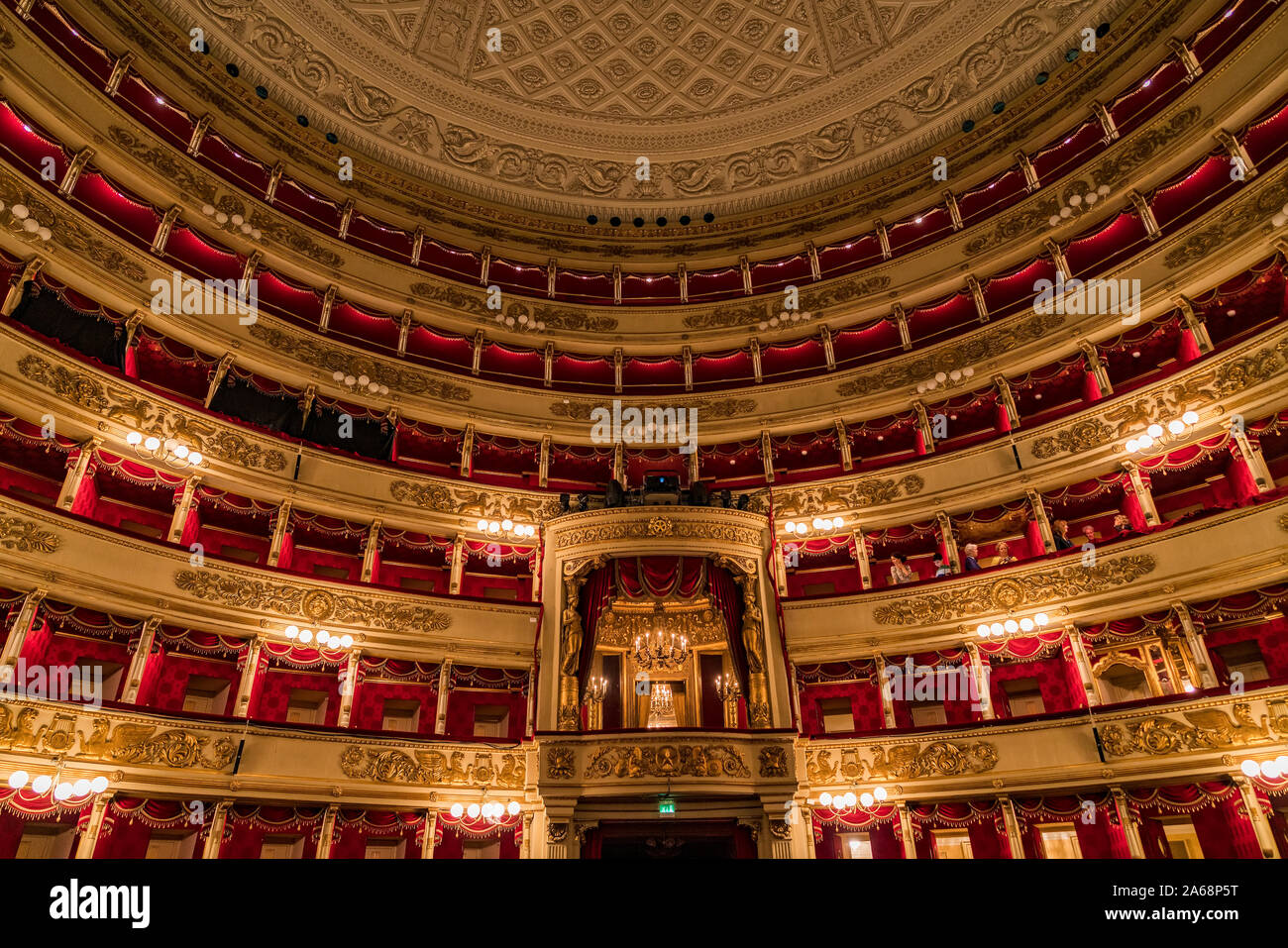 Interior of world famous La Scala (Teatro alla Scala, 1778) - an opera ...