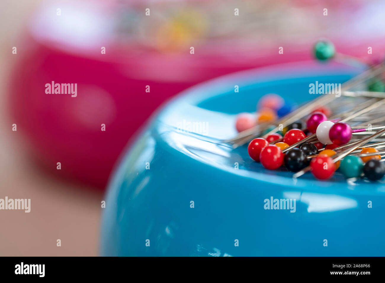 Dress making pins on a magnet Stock Photo - Alamy