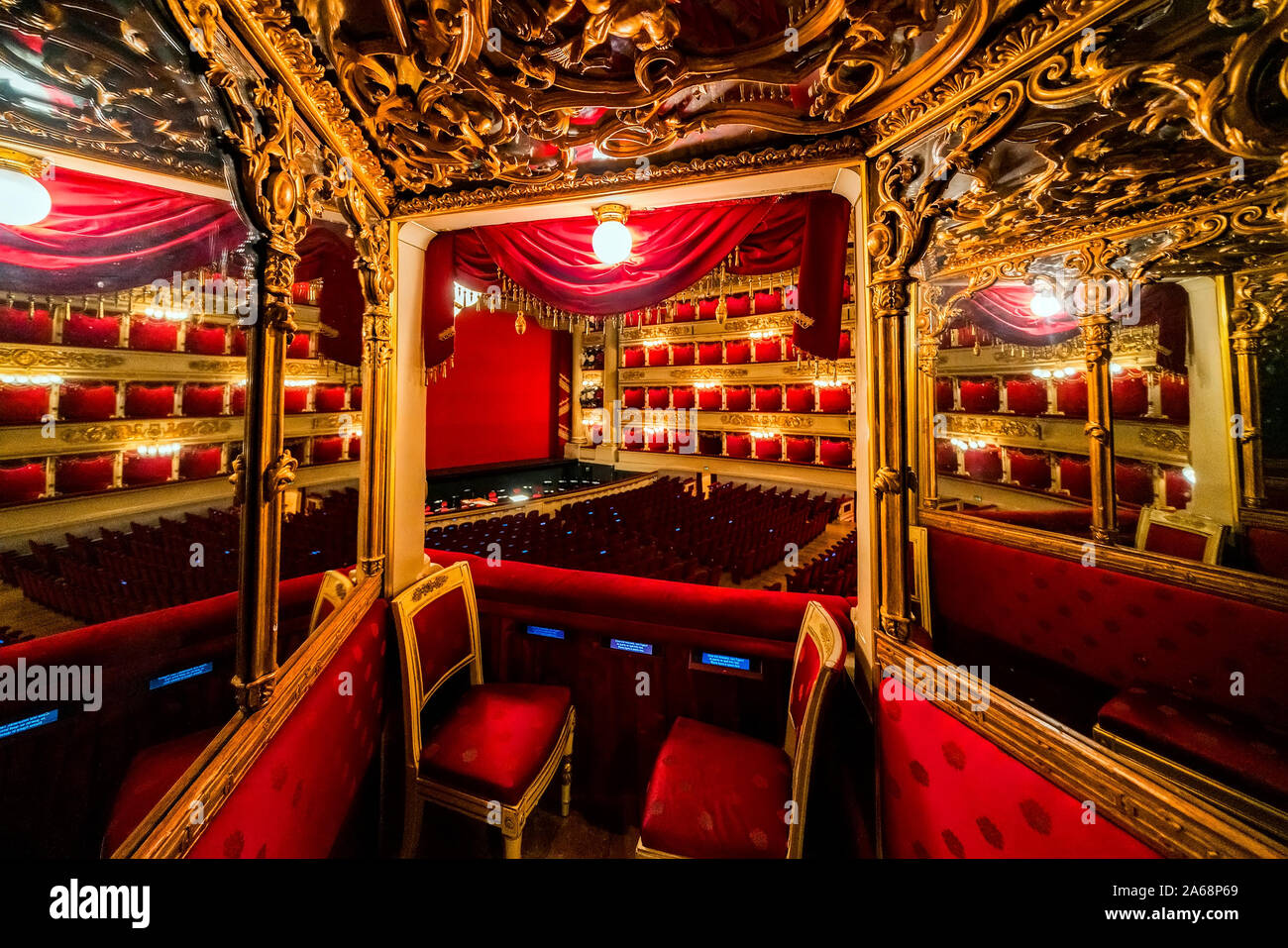 Interior of world famous La Scala (Teatro alla Scala, 1778) - an opera ...