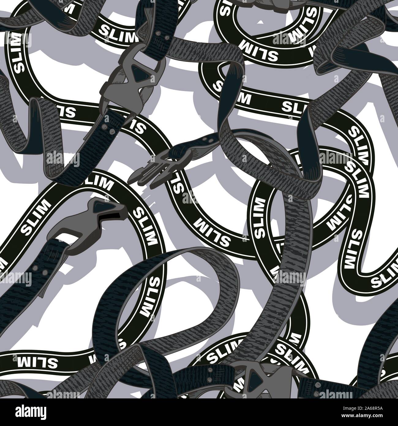 Belt seamless pattern with plastic clasp. Trendy sport textile design ...