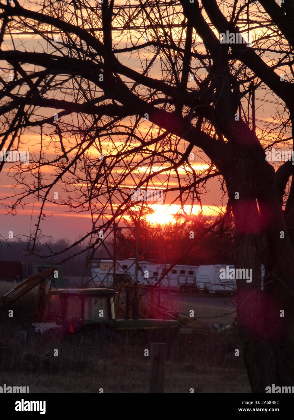 Sunset and Trailers Stock Photo - Alamy