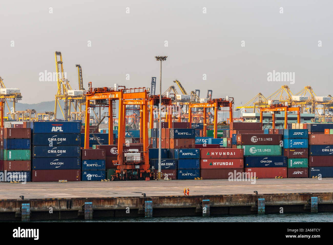 Laem Chabang seaport, Thailand - March 17, 2019: Stacks of shipping ...
