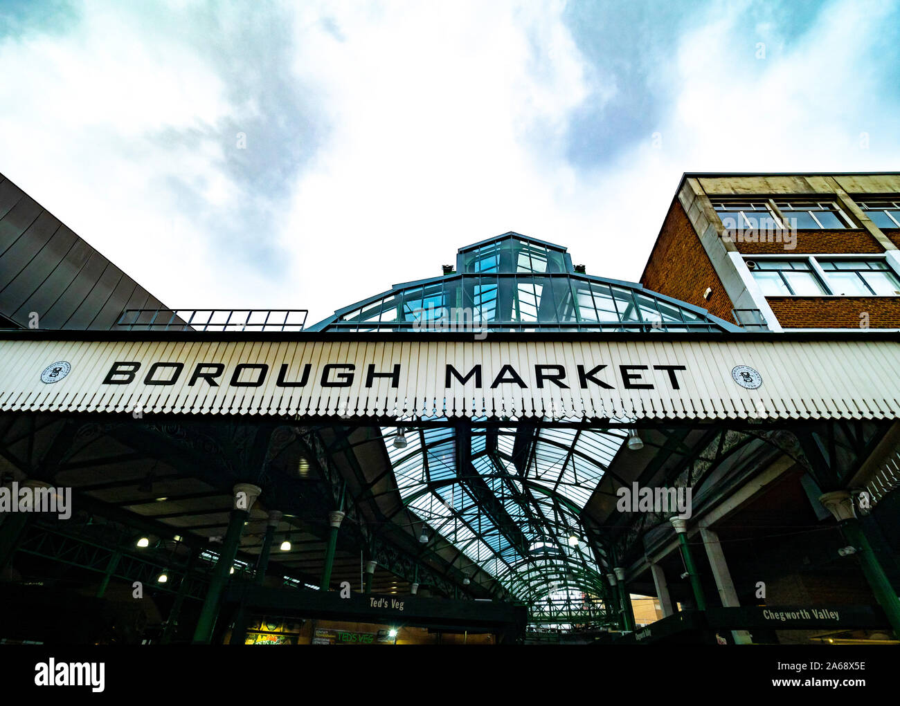 Borough Market entrance, London, UK Stock Photo - Alamy