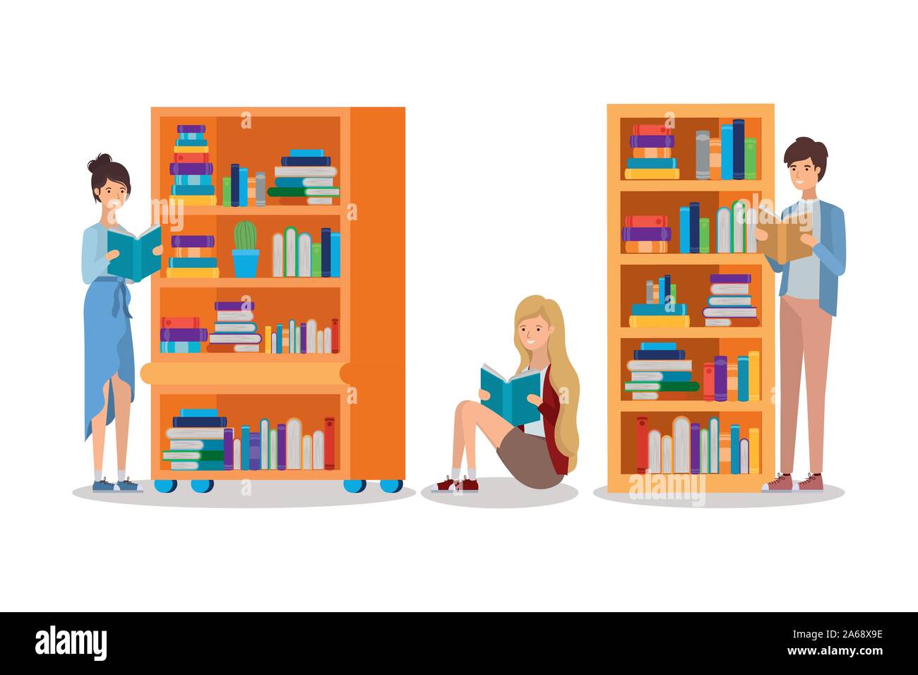Lady girl library Cut Out Stock Images & Pictures - Alamy